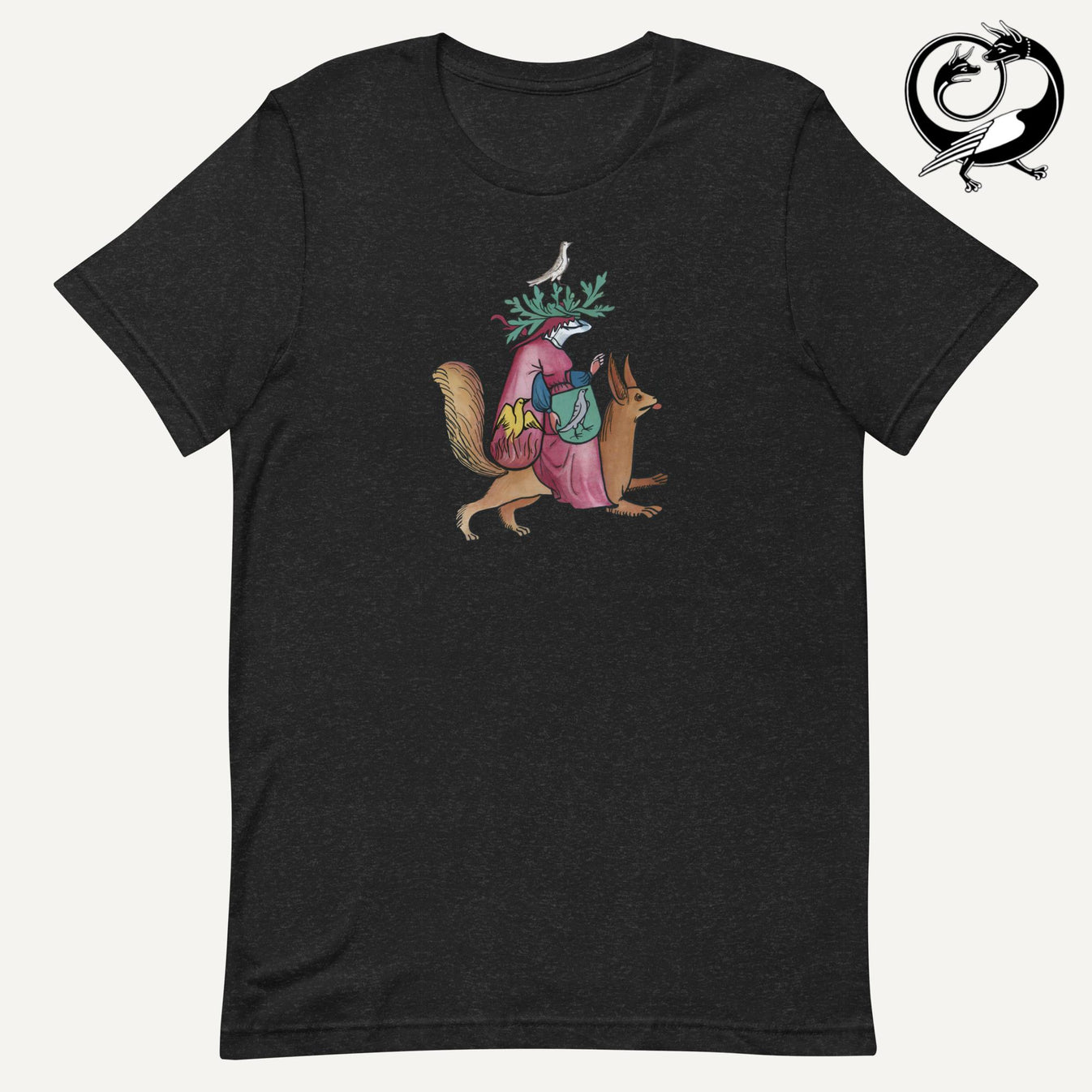 Lady Knight on Fox - Medieval Marginalia - Unisex T-Shirt – Marginal Prints