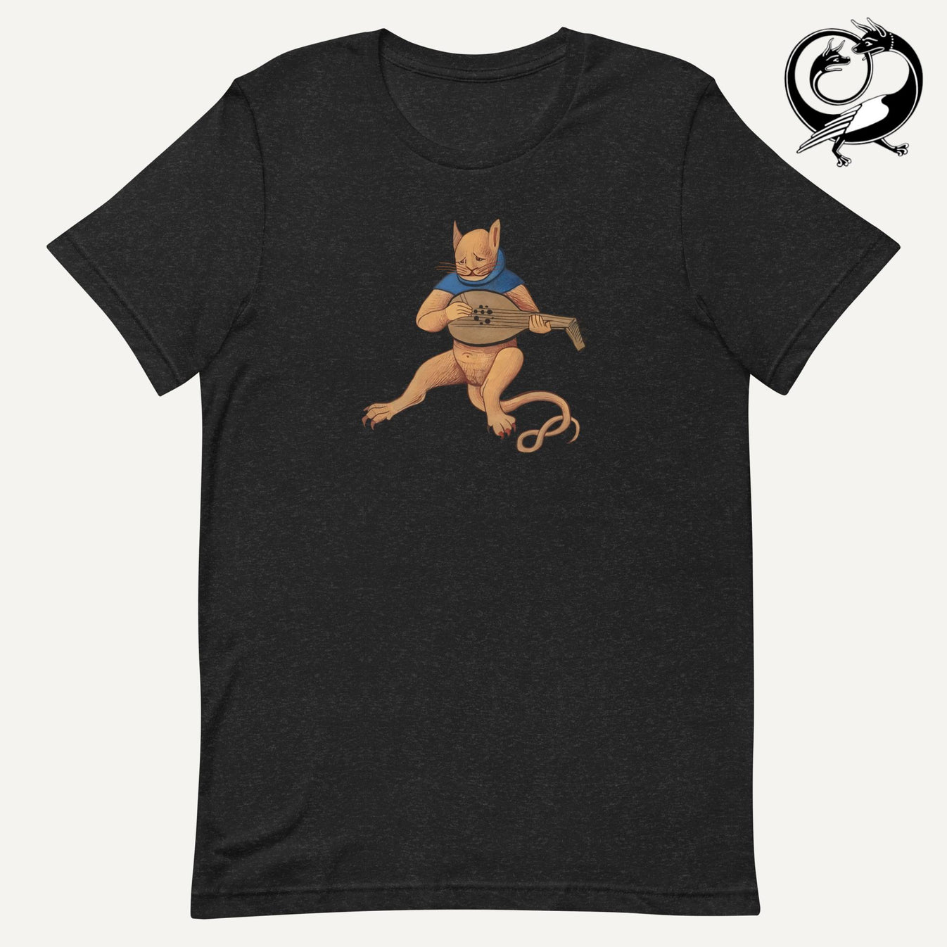 Sad Cat with Lute - Medieval Marginalia - Unisex T-Shirt – Marginal Prints